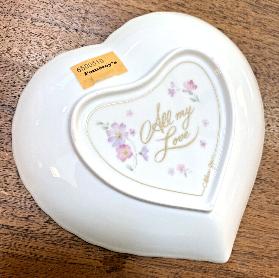 Mikasa Japan Bone China Heart Shaped Trinket Dish "All My Love ...