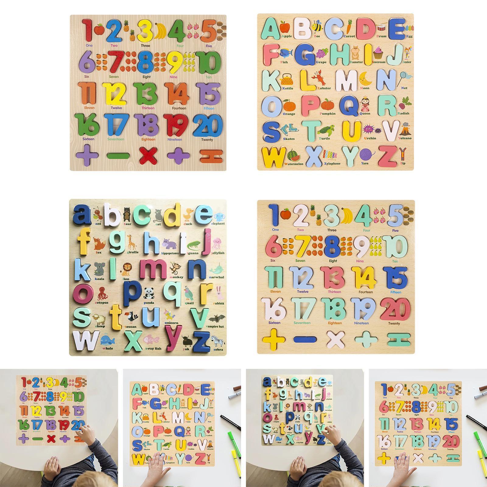 Puzzle Boards with Wooden Pegs, Wooden Scratch Board Gifts, Alphabet ...