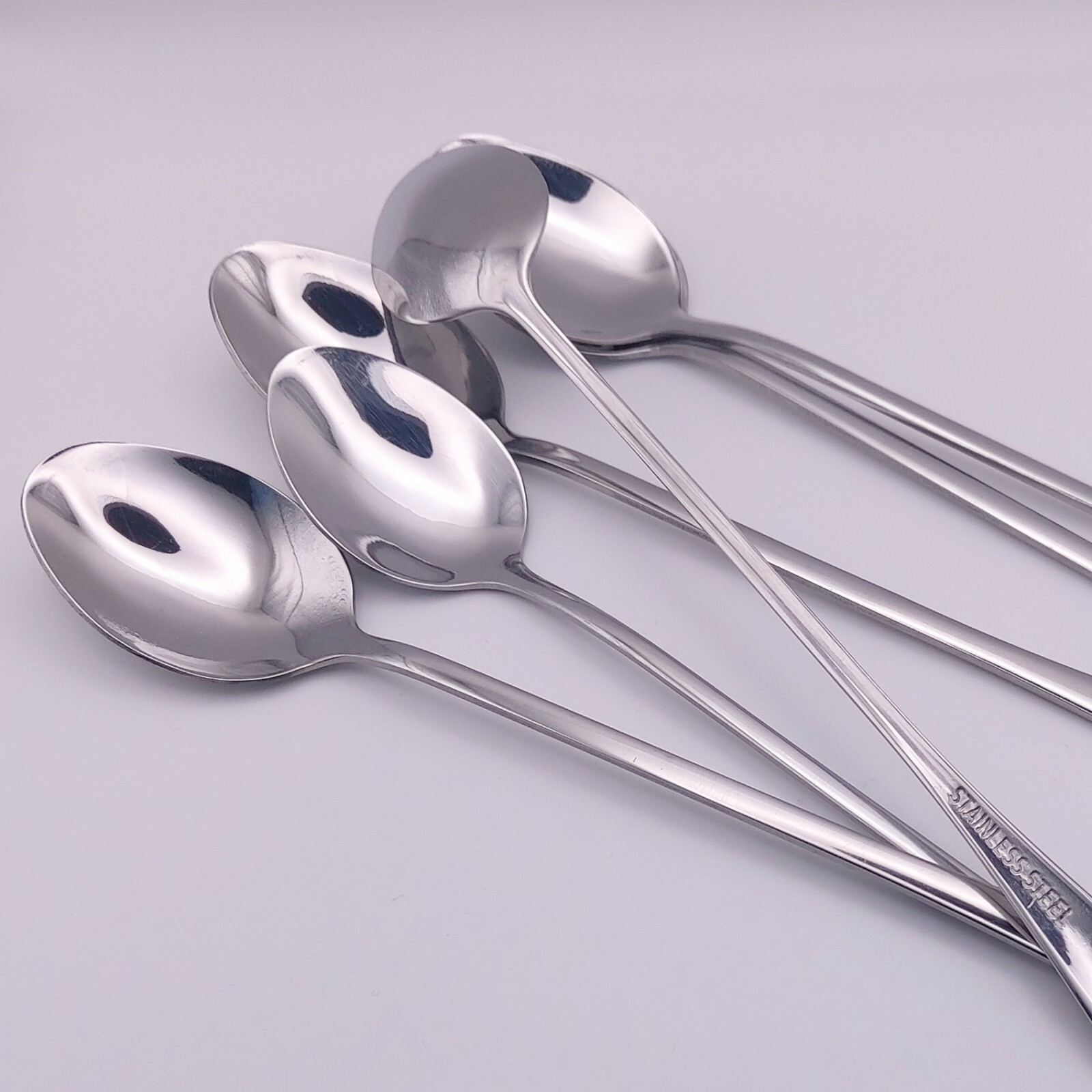 3 Long Handle Teaspoons Tea Spoon Stainless Steel Coffee Latte Ice ...