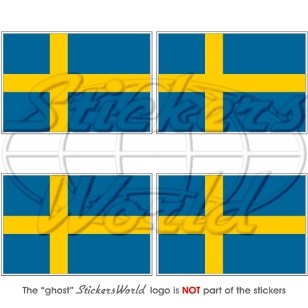 SUÈDE Drapeau SUÉDOIS 50mm Sticker Autocollants x4 | eBay