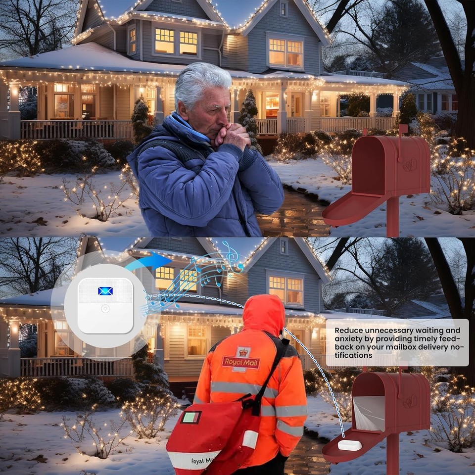 Mailbox Alarm Mail Chime Notification System-Mail Alarm 600 ft Long ...