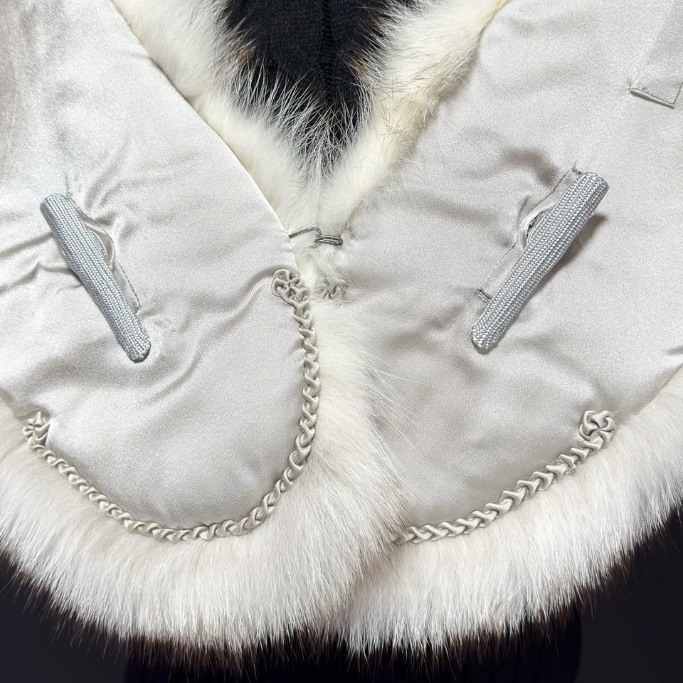 SAGA FOX Blue Fox Real Fur Shawl Wrap Stole Women Luxury Timeless ...