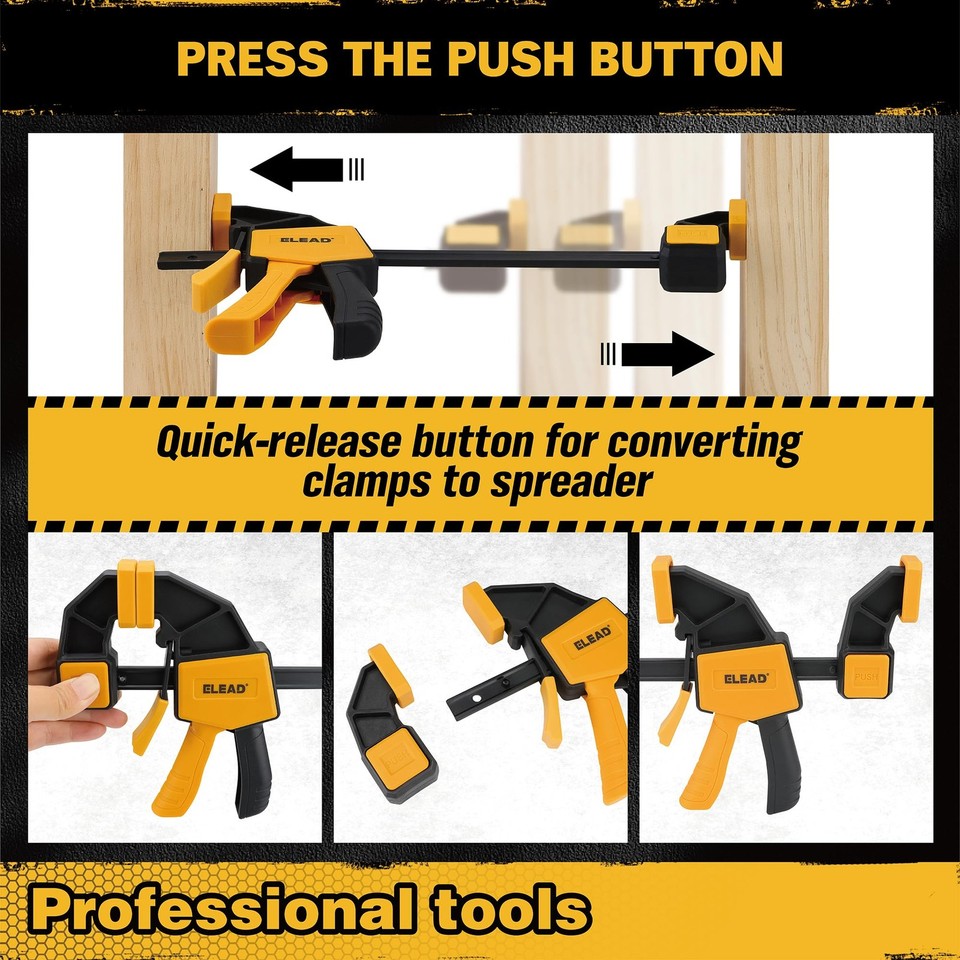 8-Piece Clamps for Woodworking - 4 Pcs 6 inch Bar Clamps 4 Pcs Heavy ...