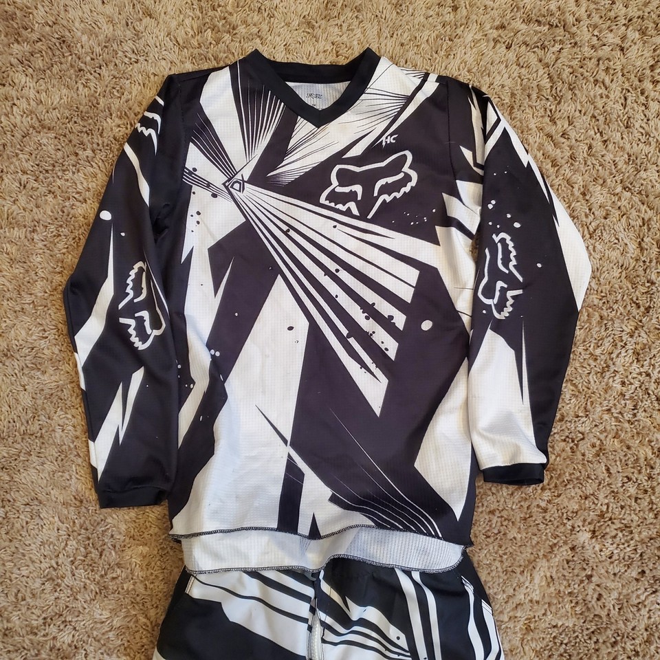 Fox 180 Dirt Bike Motocross Racing Kids Youth Medium Jersey 8/24 Pant Set Black | eBay