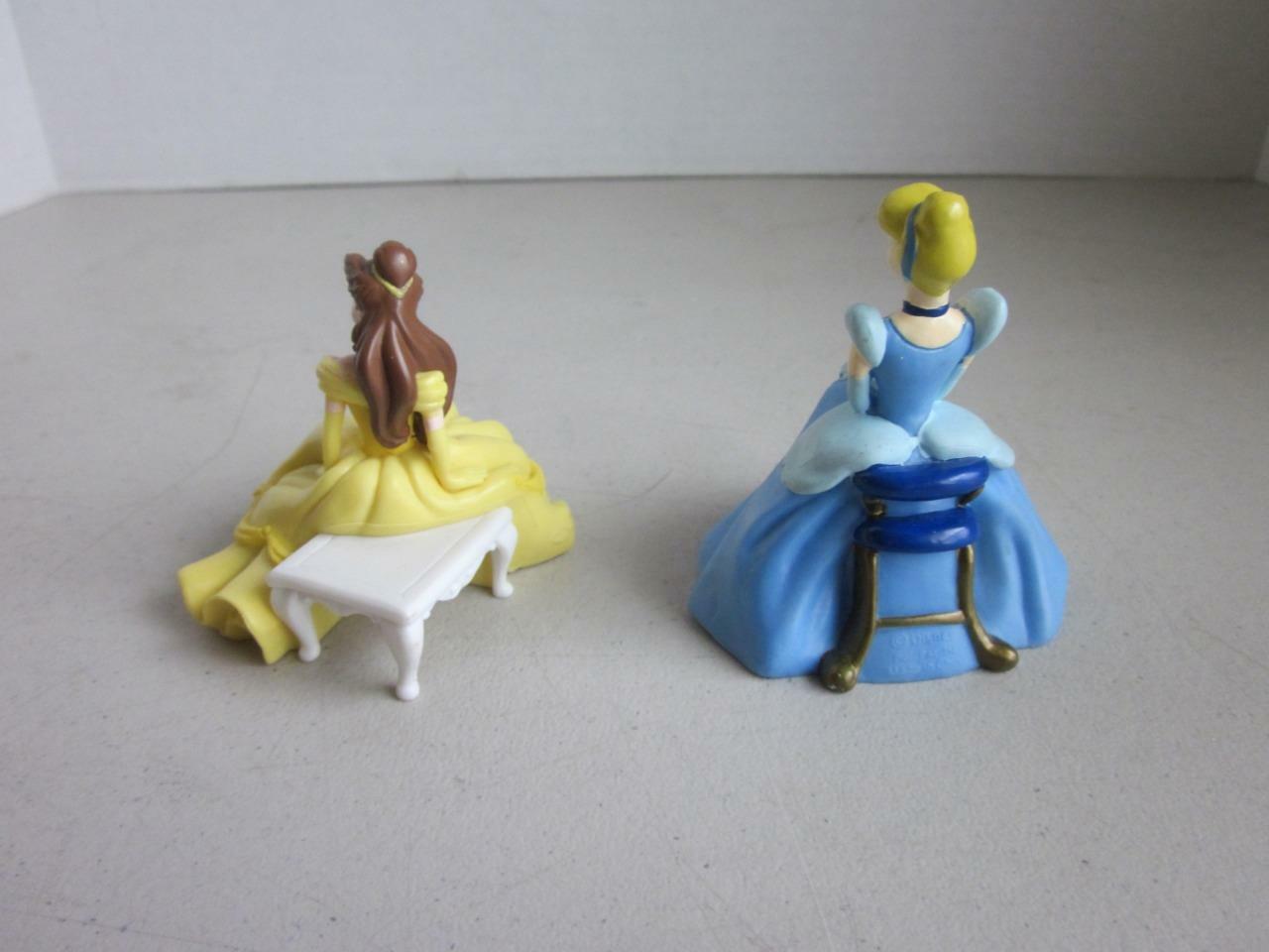 Disney's Cinderella and Belle Sitting on Benches Figures / cake toppers ...