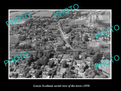 OLD 8x6 HISTORIC PHOTO OF LENZIE SCOTLAND AERIAL VIEW OF THE TOWN c1950 ...