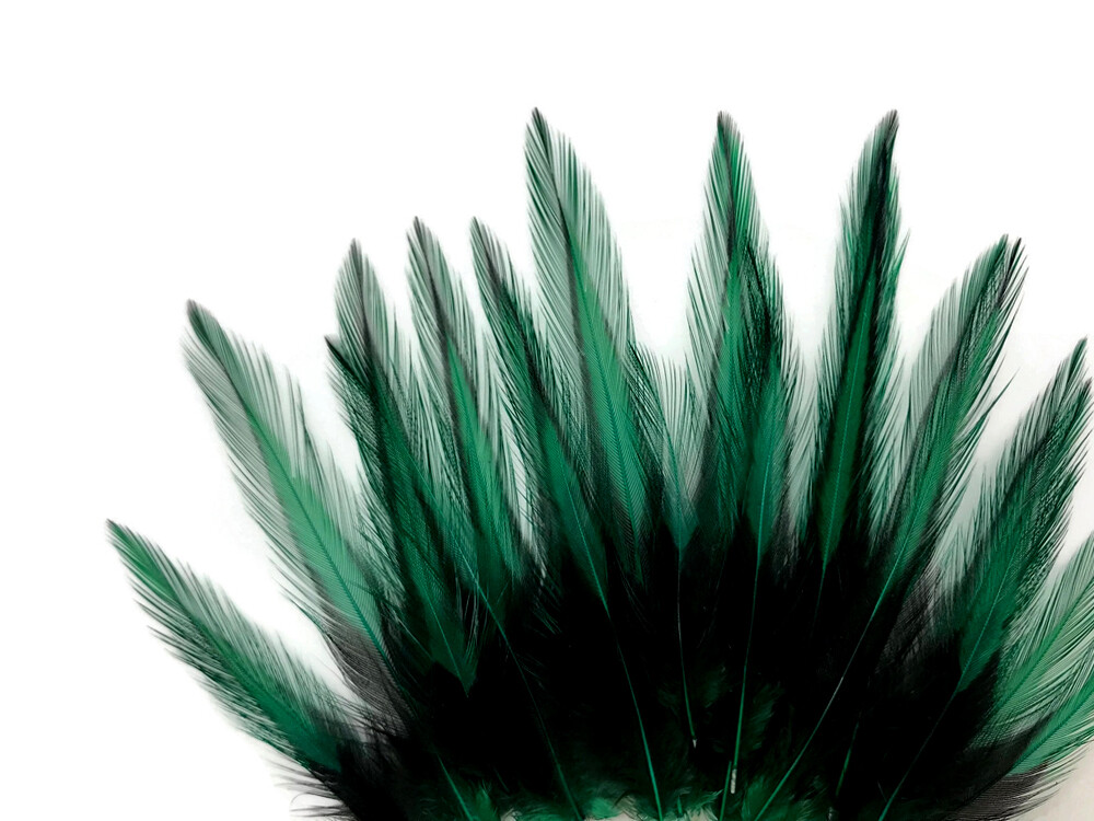 10 Pieces - Peacock Green Dyed BLW Laced Short Rooster Cape Whiting ...