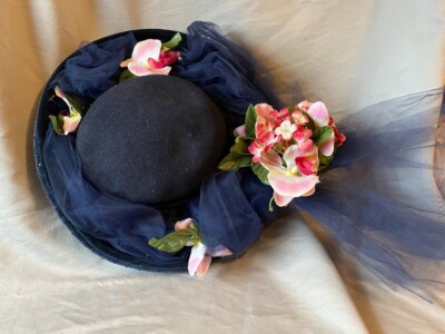 Oscar de la Renta Women’s Millinery Vintage Hat Blue Netting Hat Box | eBay
