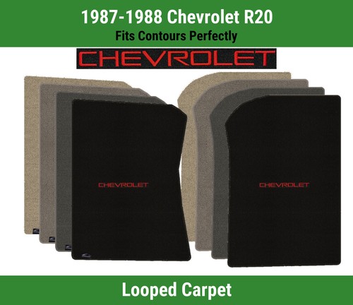 Lloyd Classic Loop Front Carpet Mats for '87-88 Chevy R20 w/Chevy Red ...