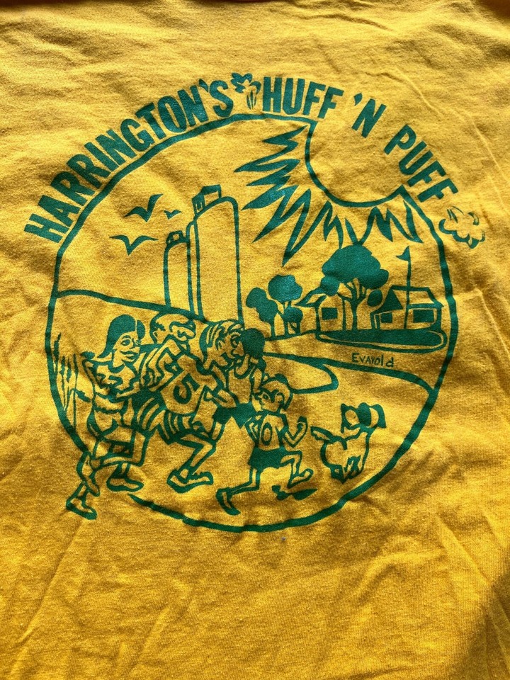 VTG Harrintons Huff and Puff 10k Running 80s Yellow Hanes T-shirt Sz XL ...