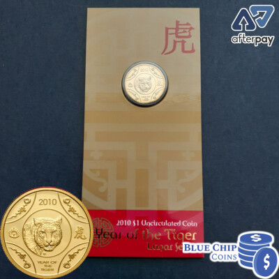 2010 UNC $1 YEAR OF THE TIGER COIN ON CARD | eBay Australia