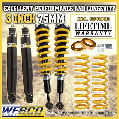 75mm + 50mm Pre Assembled Lift Kit Shocks King Springs for Isuzu Mu-X ...