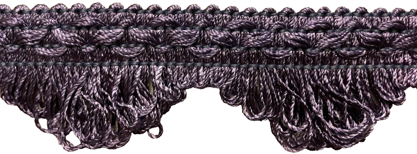 PURPLE LOOPY FRINGE 3 pcs - Varying Lengths - 1½"x1 y 7", 1y 7", 1y 4 ...