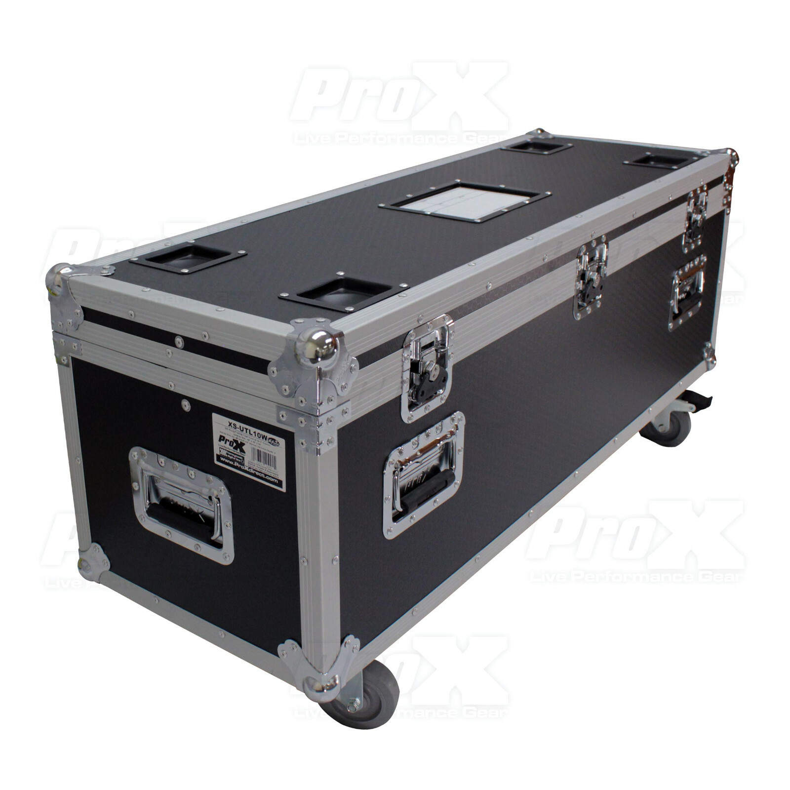 PROX ATA Road Case Utility DJ Trunk w/ Wheels & Foam Lined For Stands ...