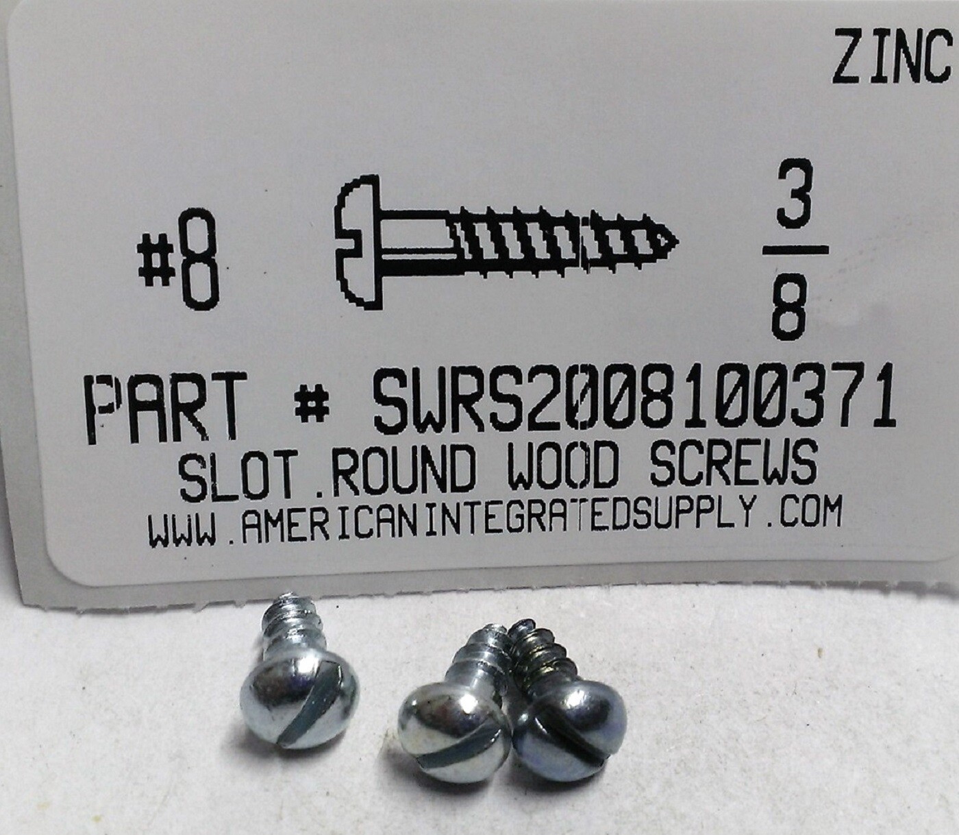 #8x3/8 Round Head Slotted Wood Screws Steel Zinc Plated (30) | eBay