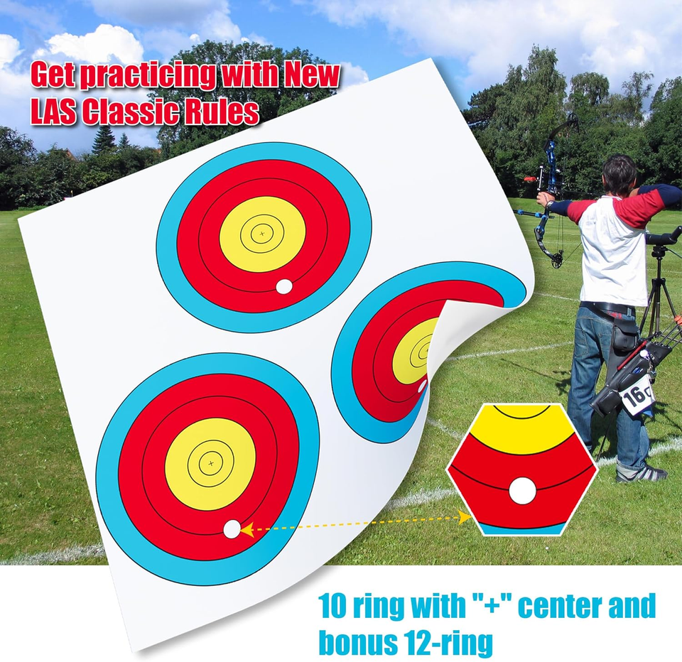 Archery Targets Paper 3 Spot, New Las Version 30Pcs/50Pcs, Archery ...
