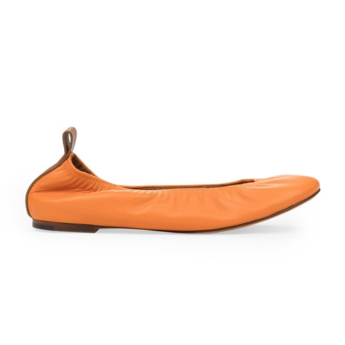 NIB LANVIN ORANGE BALLERINA FLATS SIZE 38 $690 | eBay
