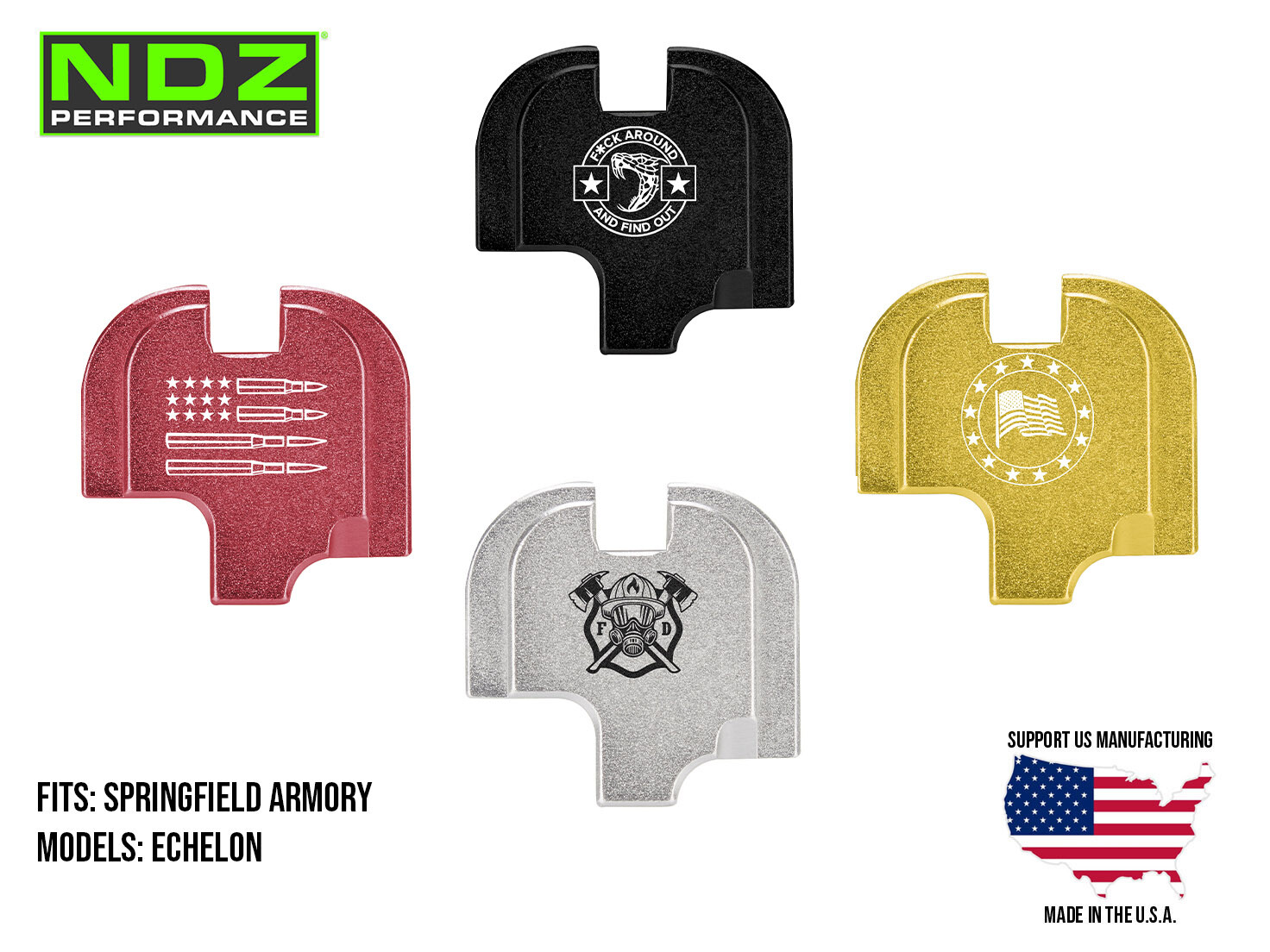 for Springfield Echelon Slide Cover Backplate Aluminum Engraved ...