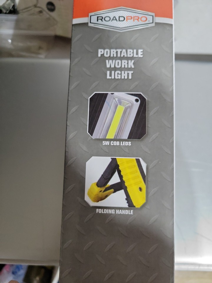 Roadpro RP1808 Work Light Portable, 5 W Cob LEDS 400 LUMEN 3-Modes ...