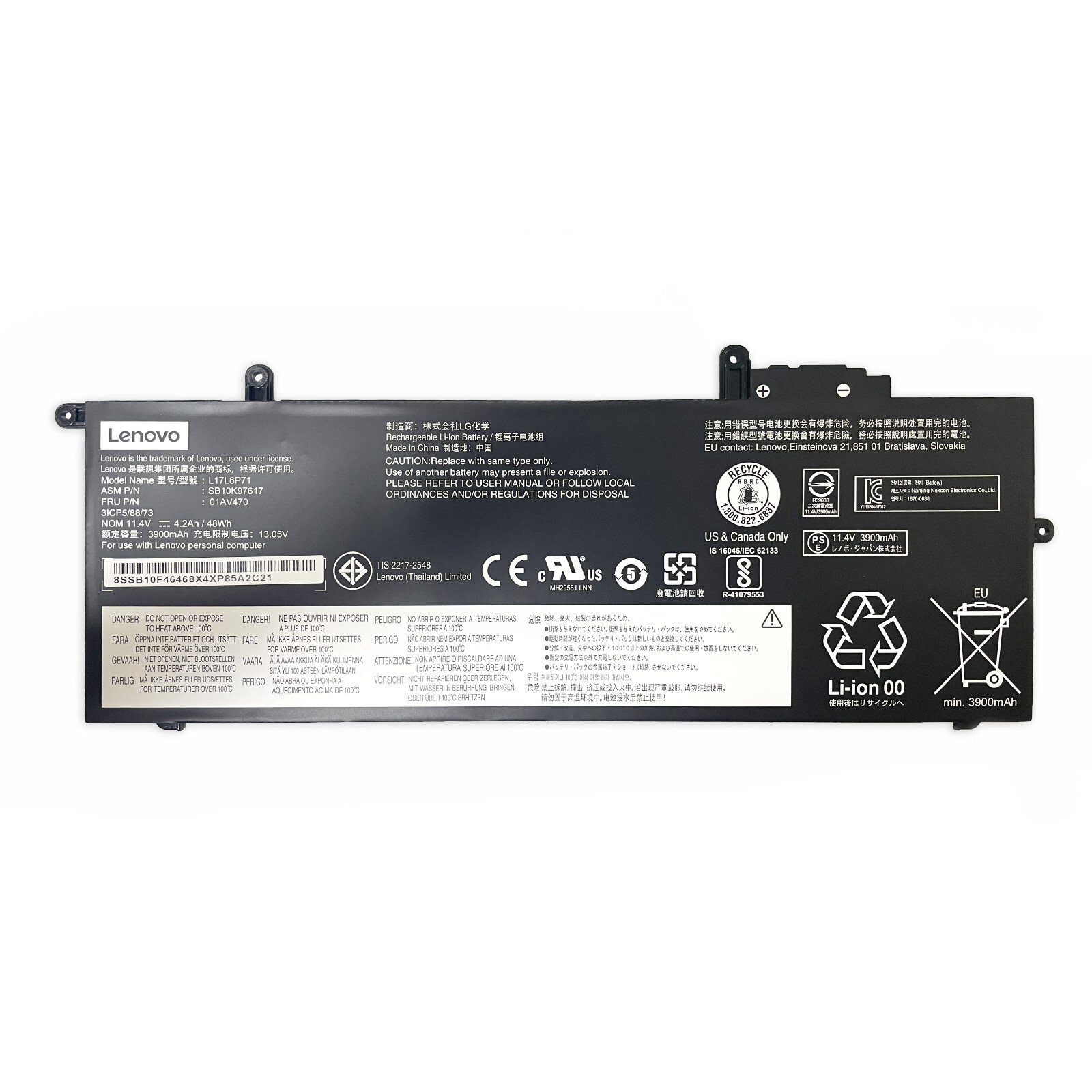 New L17L6P71 01AV470 L17M6P71 L17C6P71 Battery For Lenovo ThinkPad X280 ...