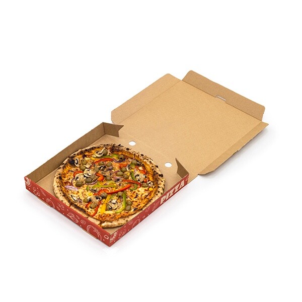 Pizza Boxes 12 inch Flat Cardboard Colour Printed Pizza Boxes Takeaway ...