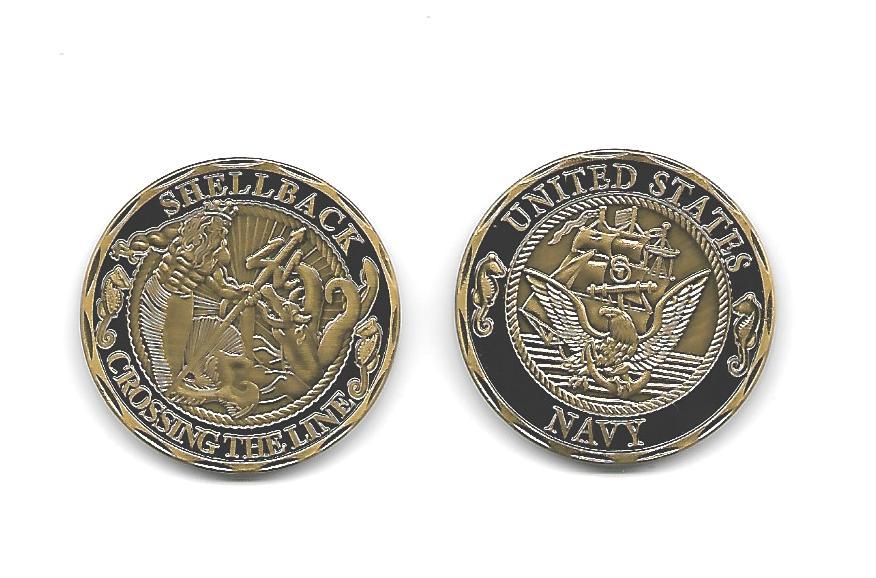 NAVY CROSSING THE LINE SHELLBACK NEPTUNE MILITARY CHALLENGE COIN | eBay