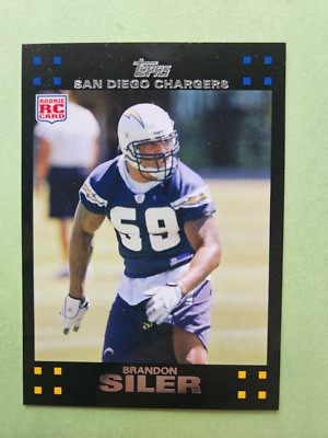Brandon Siler #363 Football card Topps 2007 San Diego Chargers Rookie ...