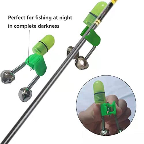 LED Night Fishing Bite Alarm Light Rod Bite Bait Alarm with Twin Bells ...