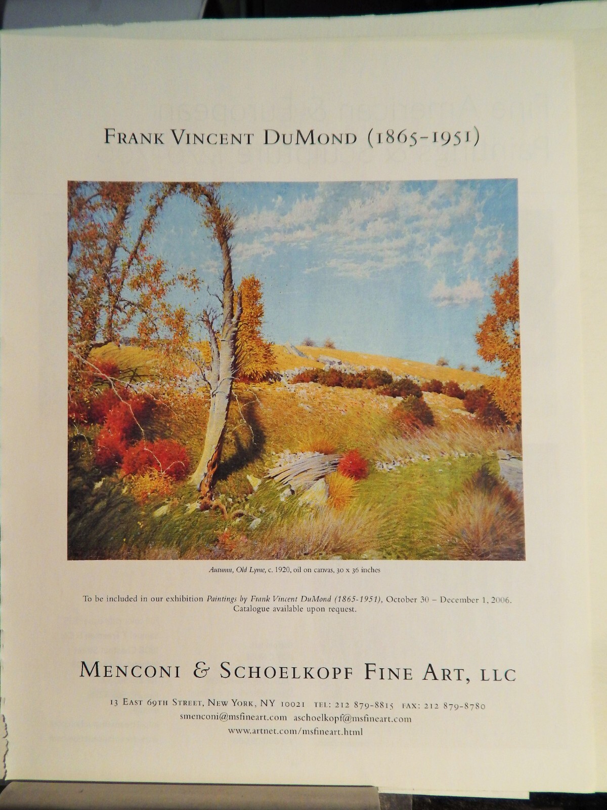 FRANK VINCENT DUMOND ART PIECES VTG ORIG 2006 ADVERTISEMENT | eBay