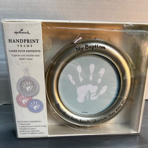 Hallmark Handprint Frame Baby Gift Baptism Silver Circle Baptized ...