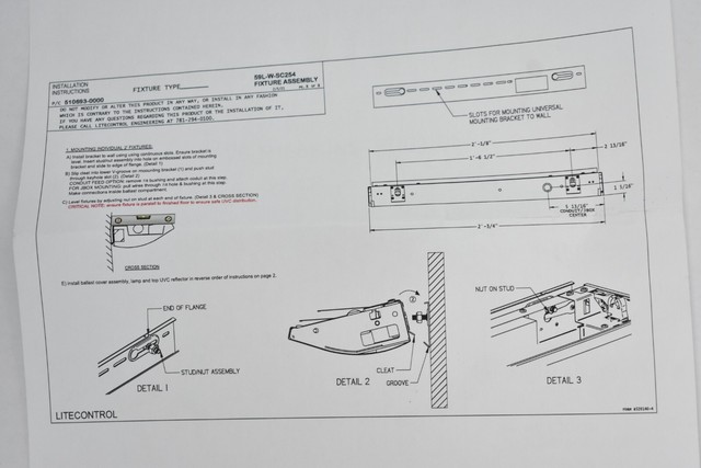 Alera E77682 Light Fixture Wall Mount Fluorescent Min 90° Supply ...