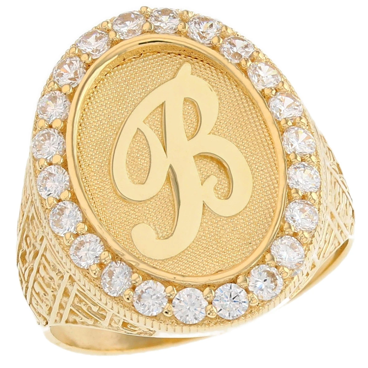 B Letter In Gold Ring