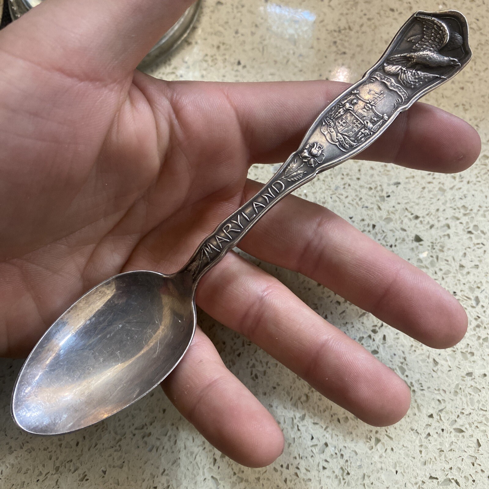 Antique Maryland Souvenir Spoon 1881 Rogers A1 Eagle Stae Crest Unique ...