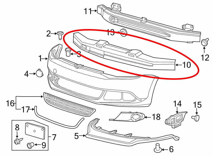 5C6807248D VOLKSWAGEN GENUINE OEM JETTA FRONT BUMPER IMPACT ABSORBER ...