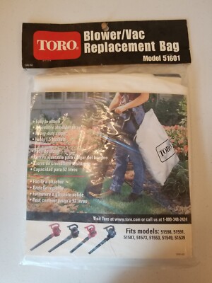 NEW Toro Leaf Blower Vac Vacuum Genuine OEM Replacement Bag Model 51601 ...