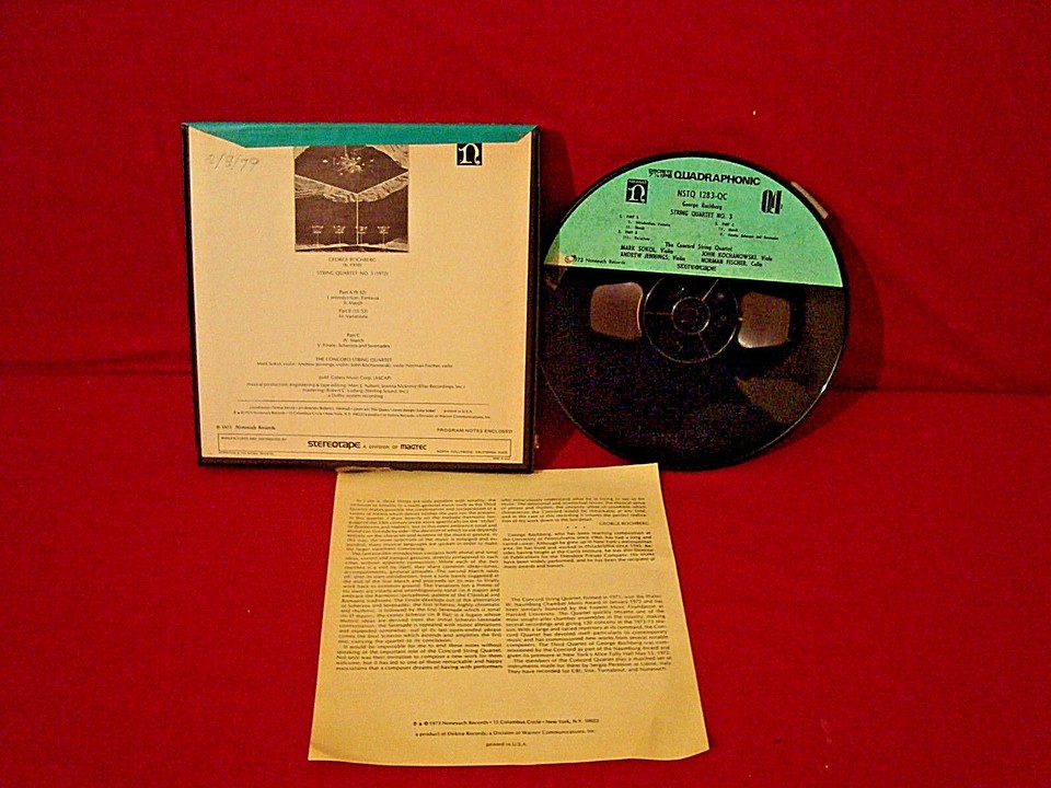 GEORGE ROCHBERG STRING QUARTET NO.3 QUADRAPHONIC 7 1/2 IPS REEL 2 REEL ...