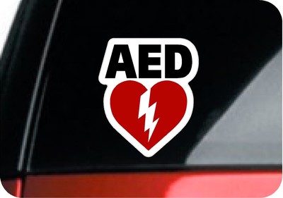 2 - 5" AED Decal Stickers Medical EMT Emergency Vehicle Defibrillator ...