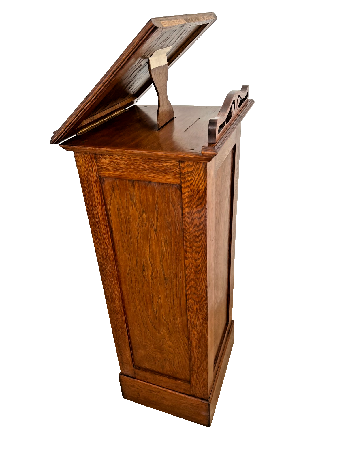 Antique Music Cabinet Locking Rolltop Door, pull out Shelves, Podium ...