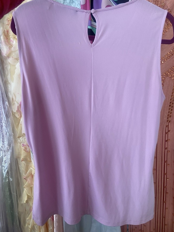 Ivanka Trump Lavender Sleeveless Top Gold Chain Accent Size large | eBay