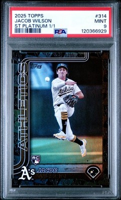 2025 TOPPS SPRING TRAINING PLATINUM 1/1 #314 JACOB WILSON ROOKIE RC 1/1 ...