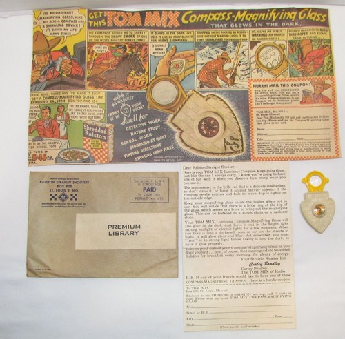 Tom Mix Luminous Magnifying Glass Compass, Ralston File Copy | eBay