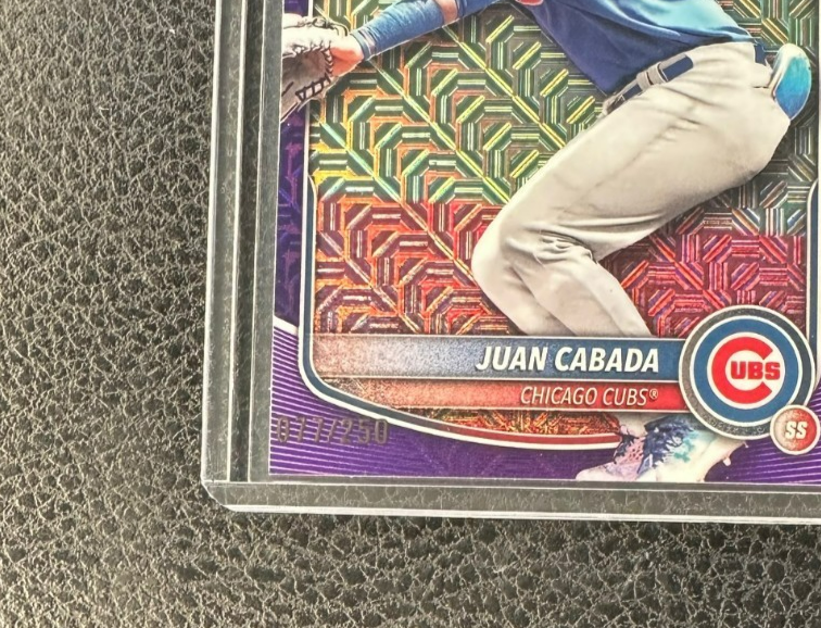 2025 Bowman Chrome Juan Cabada 1st Purple Mojo Refractor 077/250 | eBay