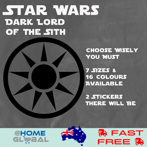 Star Wars Dark Lord Of The Sith Emblem Logo Sticker Decal Car Wall Bike ...