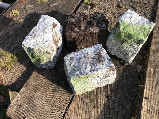 Granite sets/ cobbles Silver Grey Tumbled, irregular but similar sizes ...