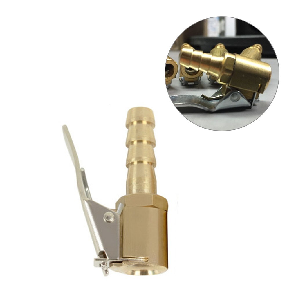 6mm Brass Car Truck Tire Inflator Air Valve Connector Clip-on Air Chuck ...
