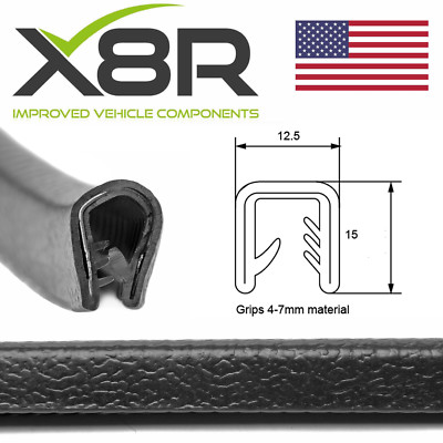 Black Flexible Car protective Rubber Edging Edge Trim Fits 4 5 6 7 mm ...
