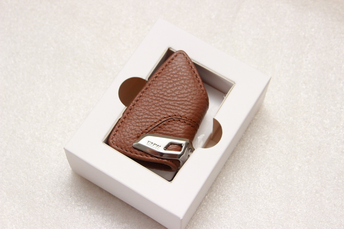 Genuine BMW Key Case Fob For Stainless Steel Clip Saddle Brown ...