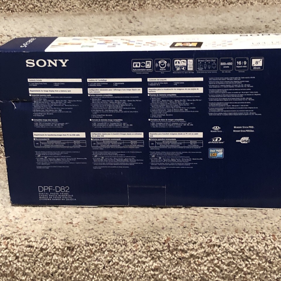 Sony DPF-D82 8" Digital Picture Frame 800x480 16:19 Aspect Ratio | eBay