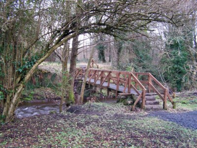 Photo 12x8 Footbridge over Bannock Burn Bannockburn The bridge is in a ...