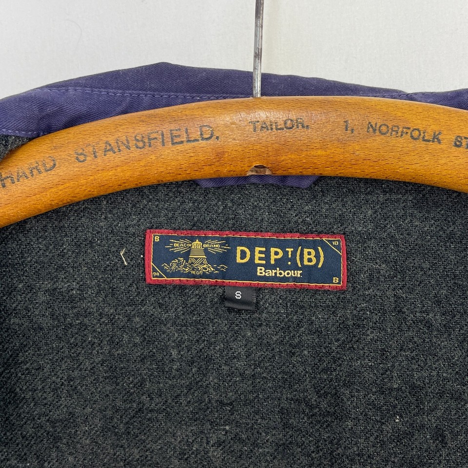 Barbour Dept B Needle Over Shirt Mens Small Blue Chore Utility ...